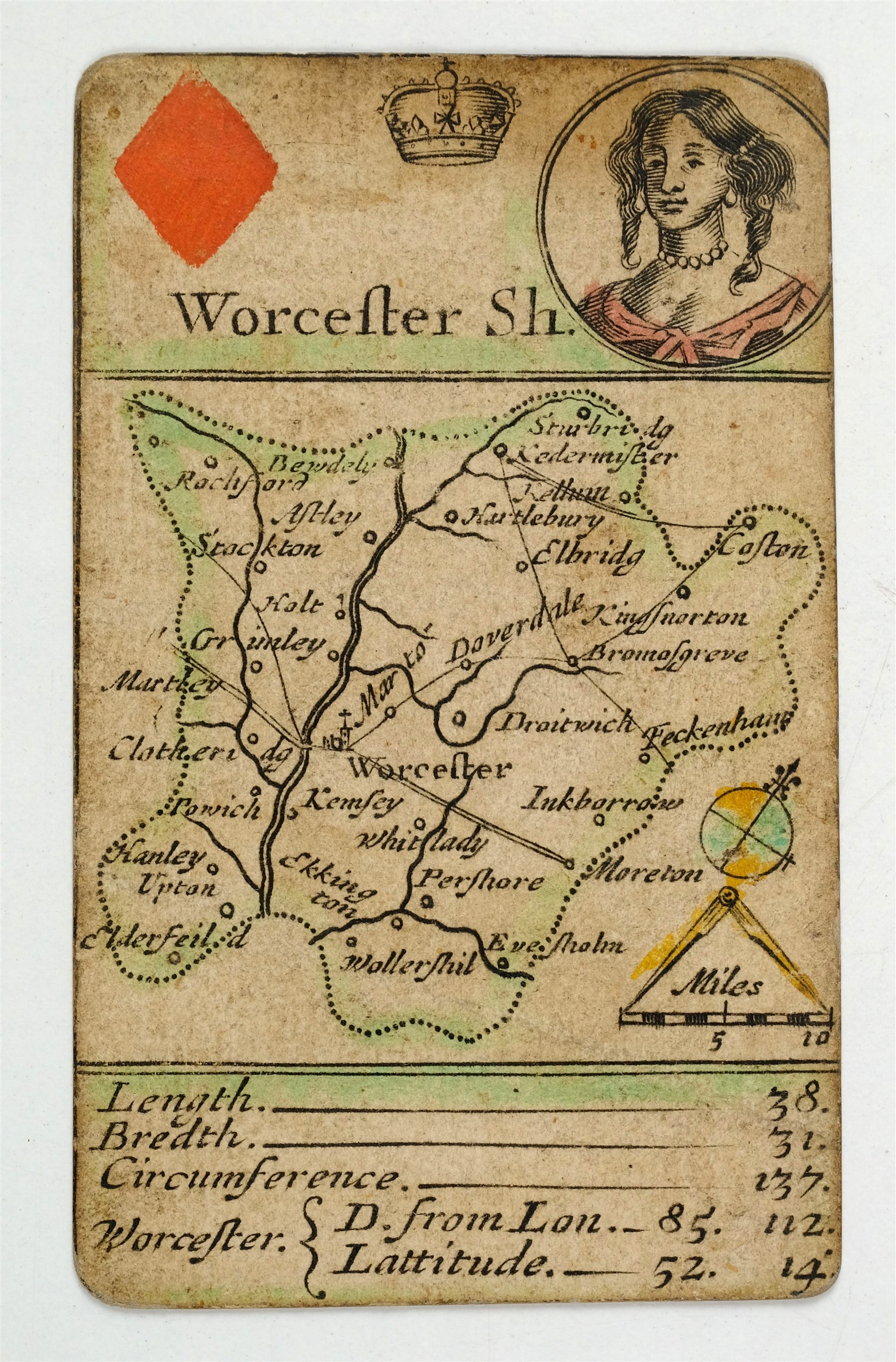 Lot 597 - Robert Morden Miniature Map Playing Cards.
