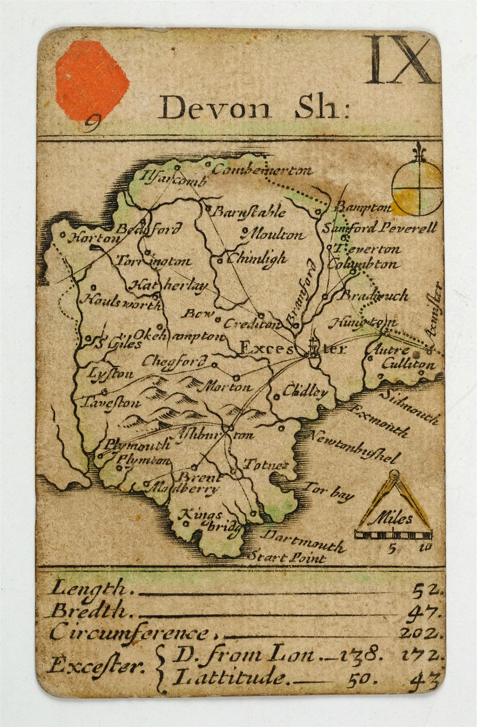 Lot 597 - Robert Morden Miniature Map Playing Cards.