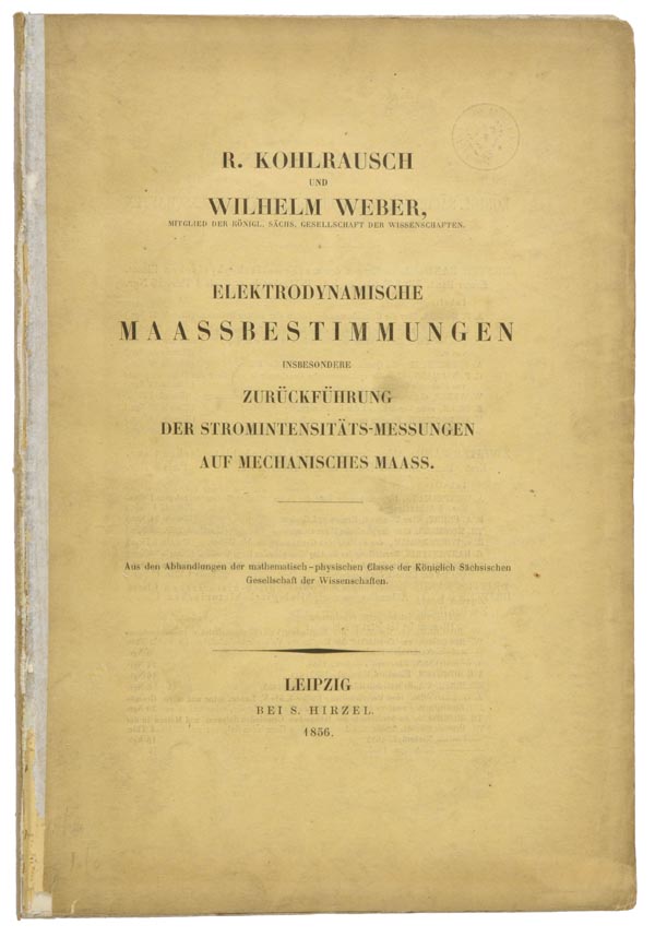 Lot 380 - Kohlrausch, Rudolf & Weber, Wilhelm