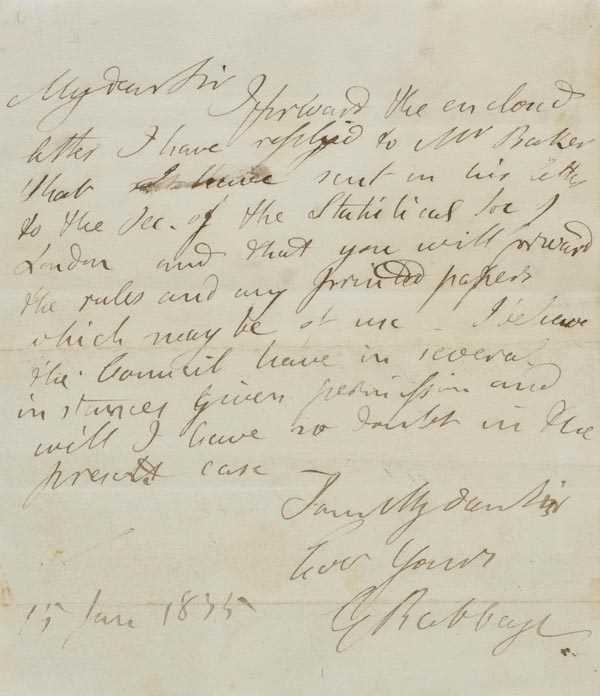 Lot 271 - Babbage, Charles, 1791-1871