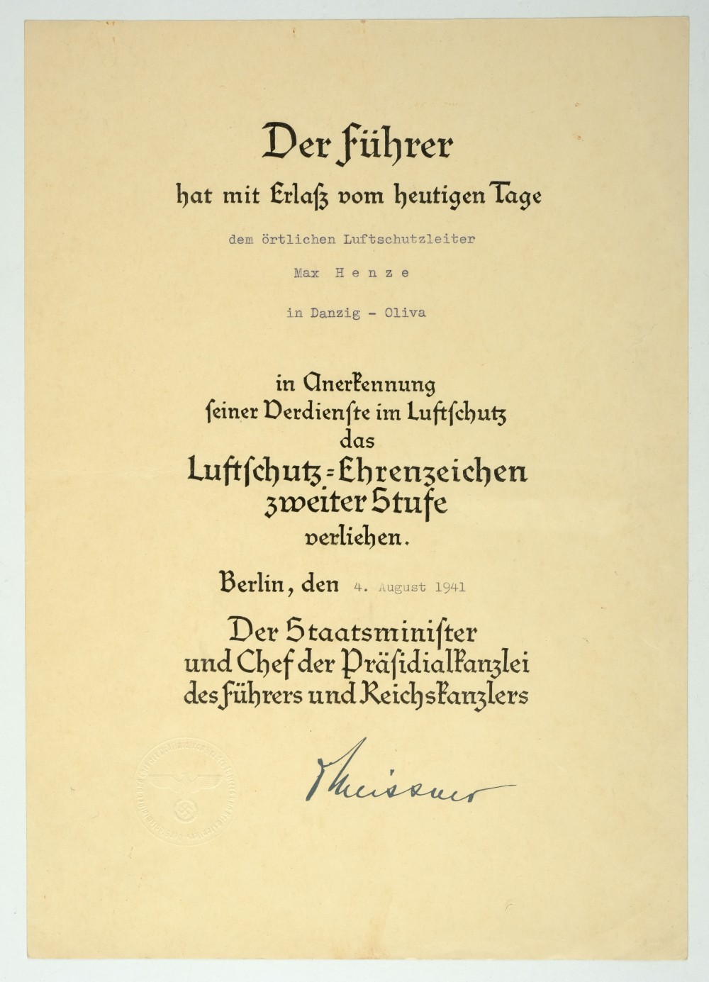 Lot 910 - Hitler, Adolf, 1889-1945