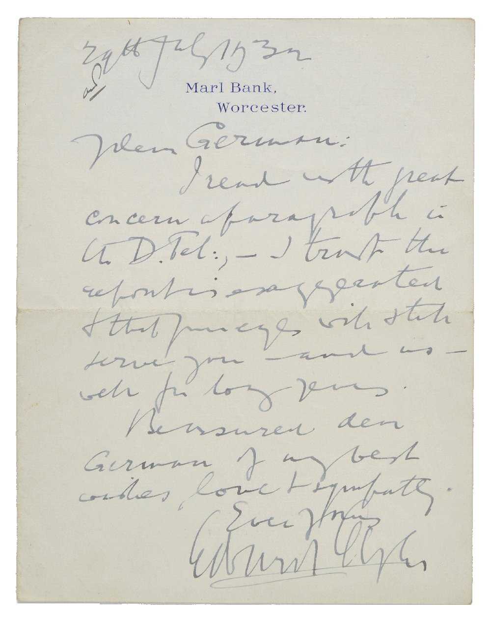 Lot 265 - Elgar, Edward, 1857-1934