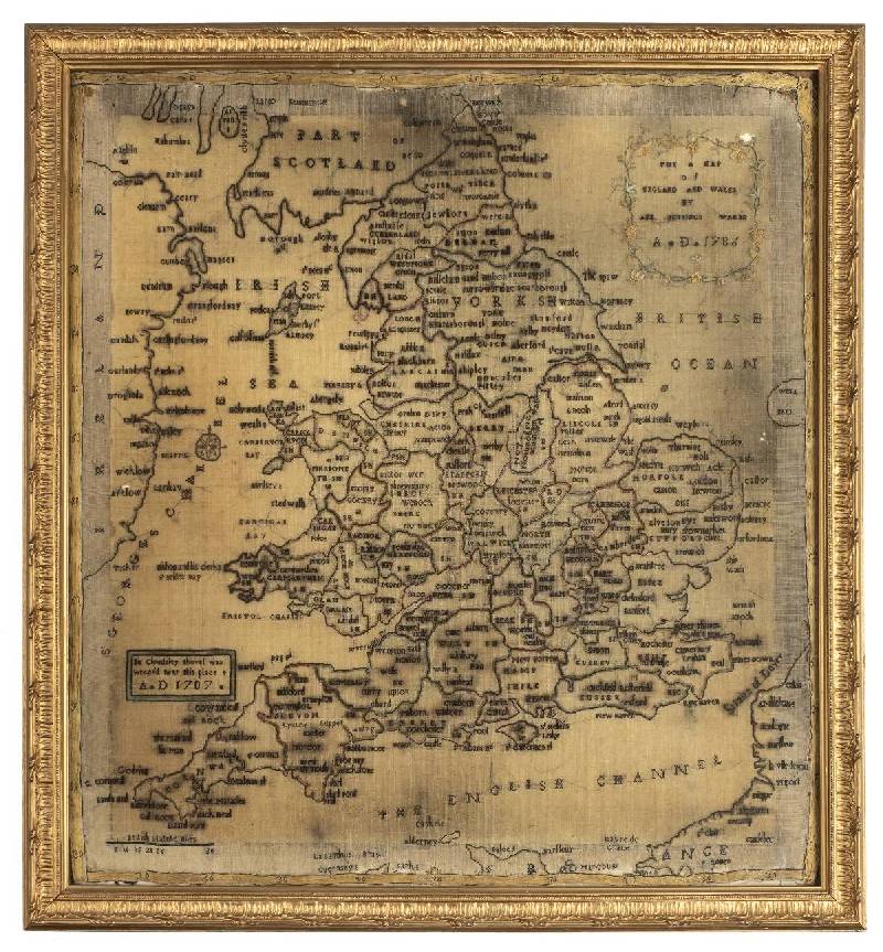Lot 284 - Embroidered map.