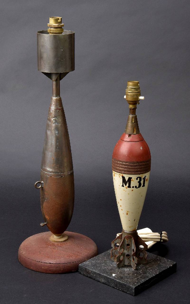 Lot 58 - Inert Bomb Lamps.