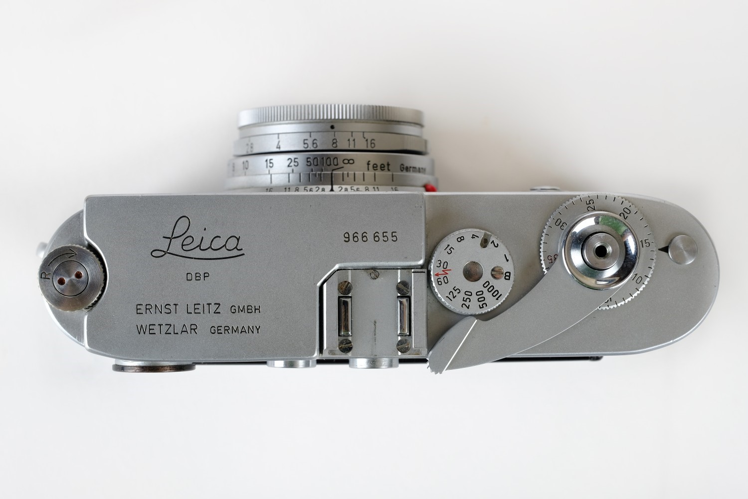 Lot 391 - Leica M1 camera (1959) with Elmar 50mm f/2.8