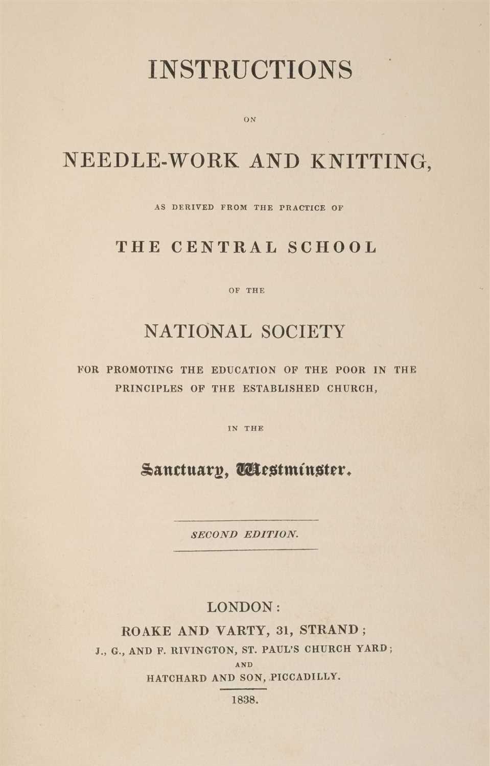 Lot 377 - Needlework Specimens. Instructions on Needle-