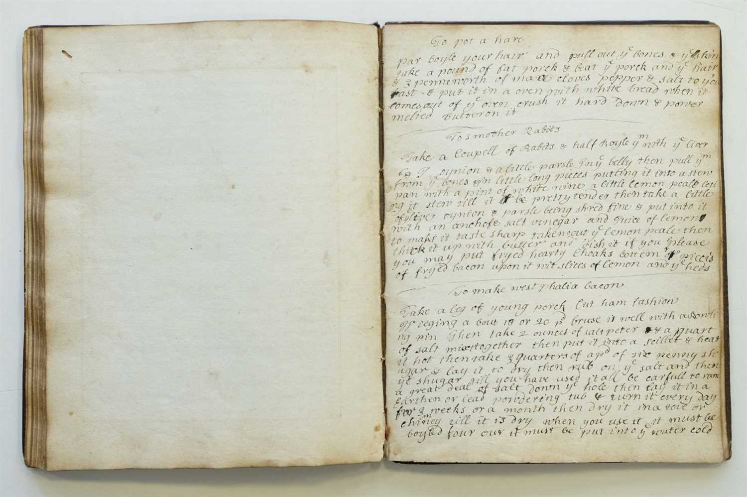Lot 114 - Manuscript Cookery Book. An early receipt