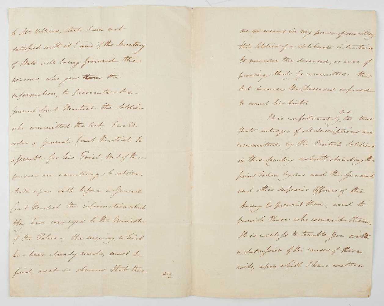 Lot 69 - Duke of Wellington, Autograph letter, 1810