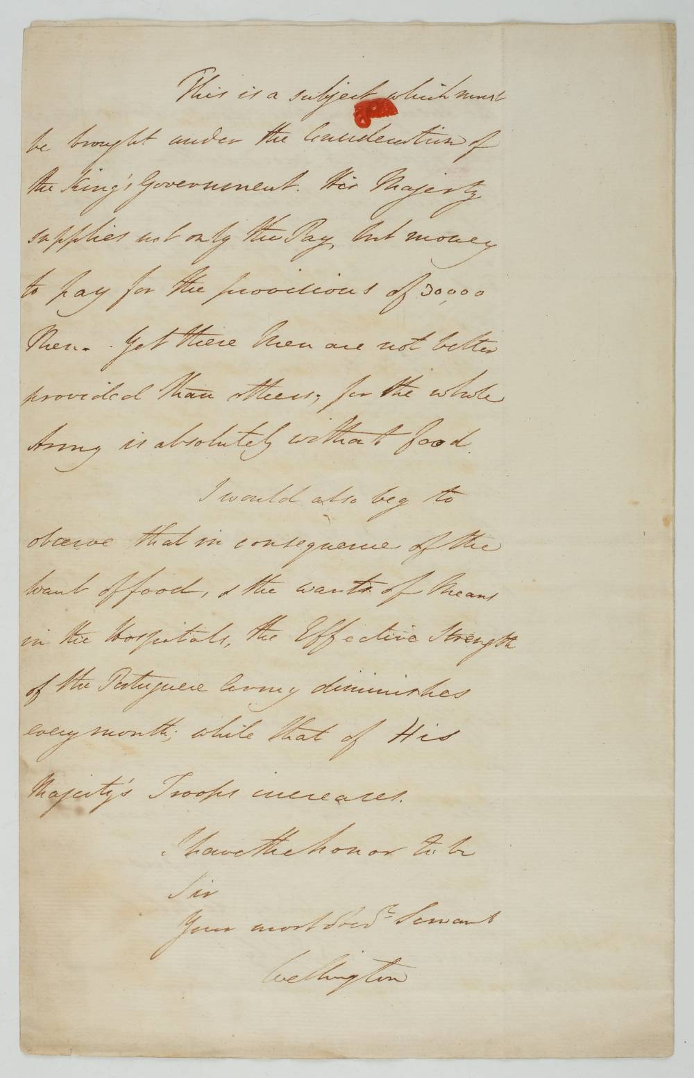 Lot 74 - Duke of Wellington, Autograph letter signed,