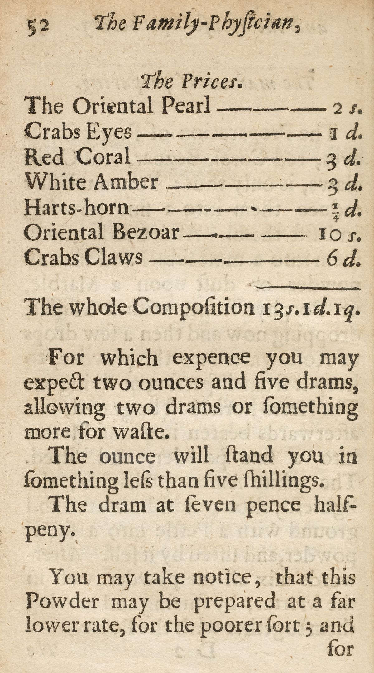 Lot 59 - Harvey (Gideon). The Family-Physician, and
