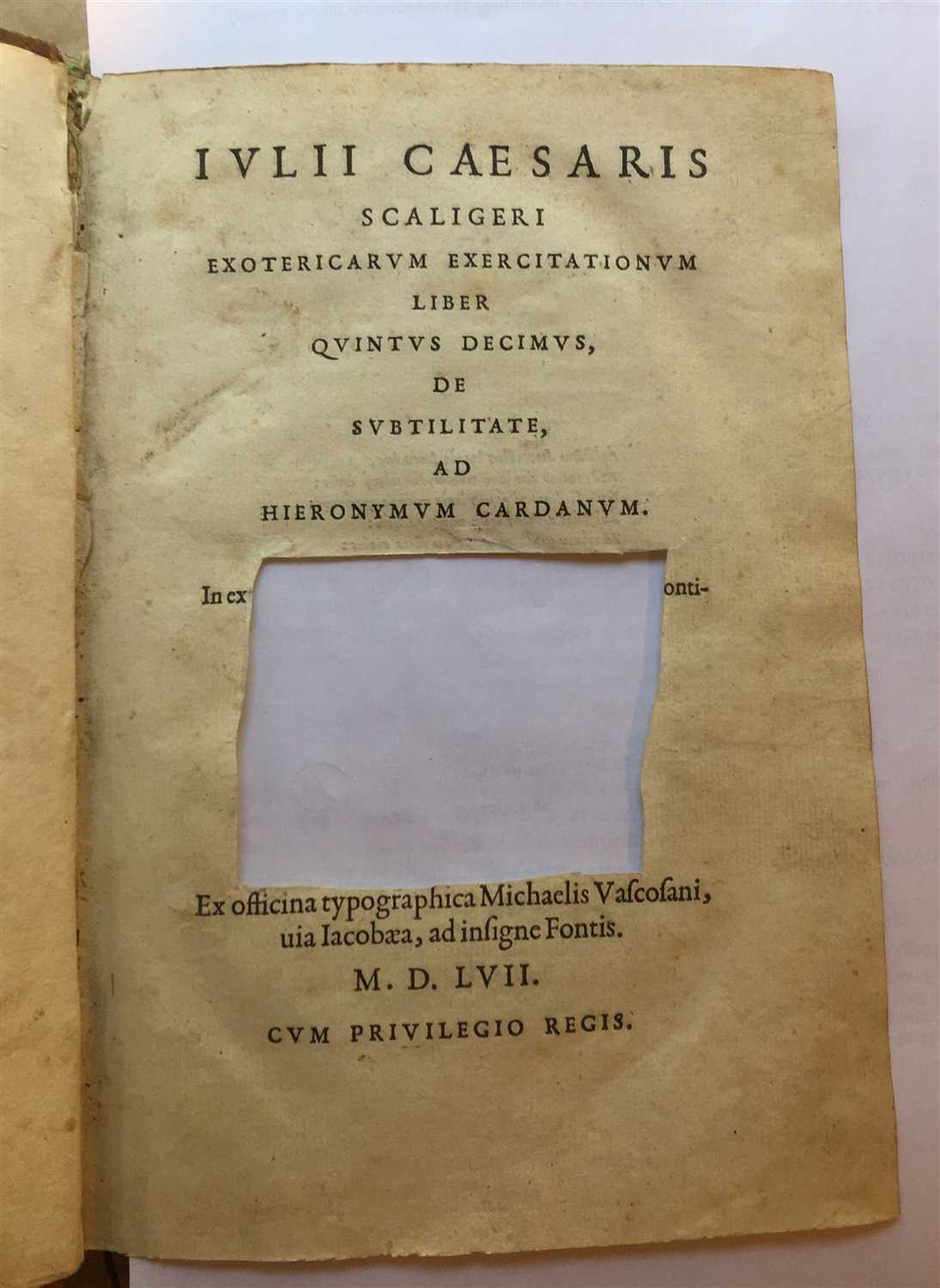 Lot 388 - Scaliger (Julius Caesar). Exotericarum