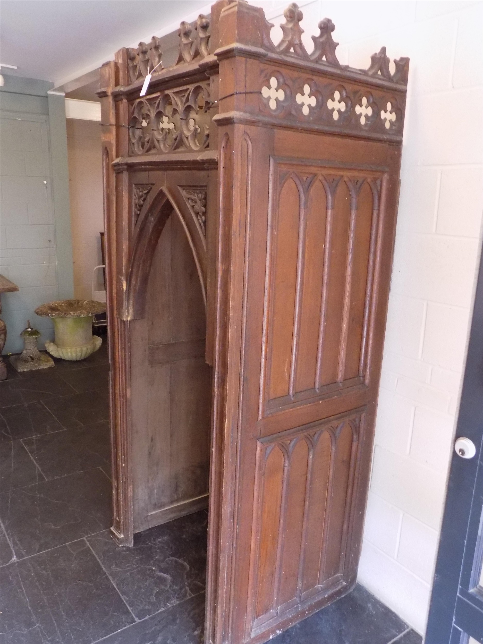 Lot 131 - Confessional Box. A section of a Victorian