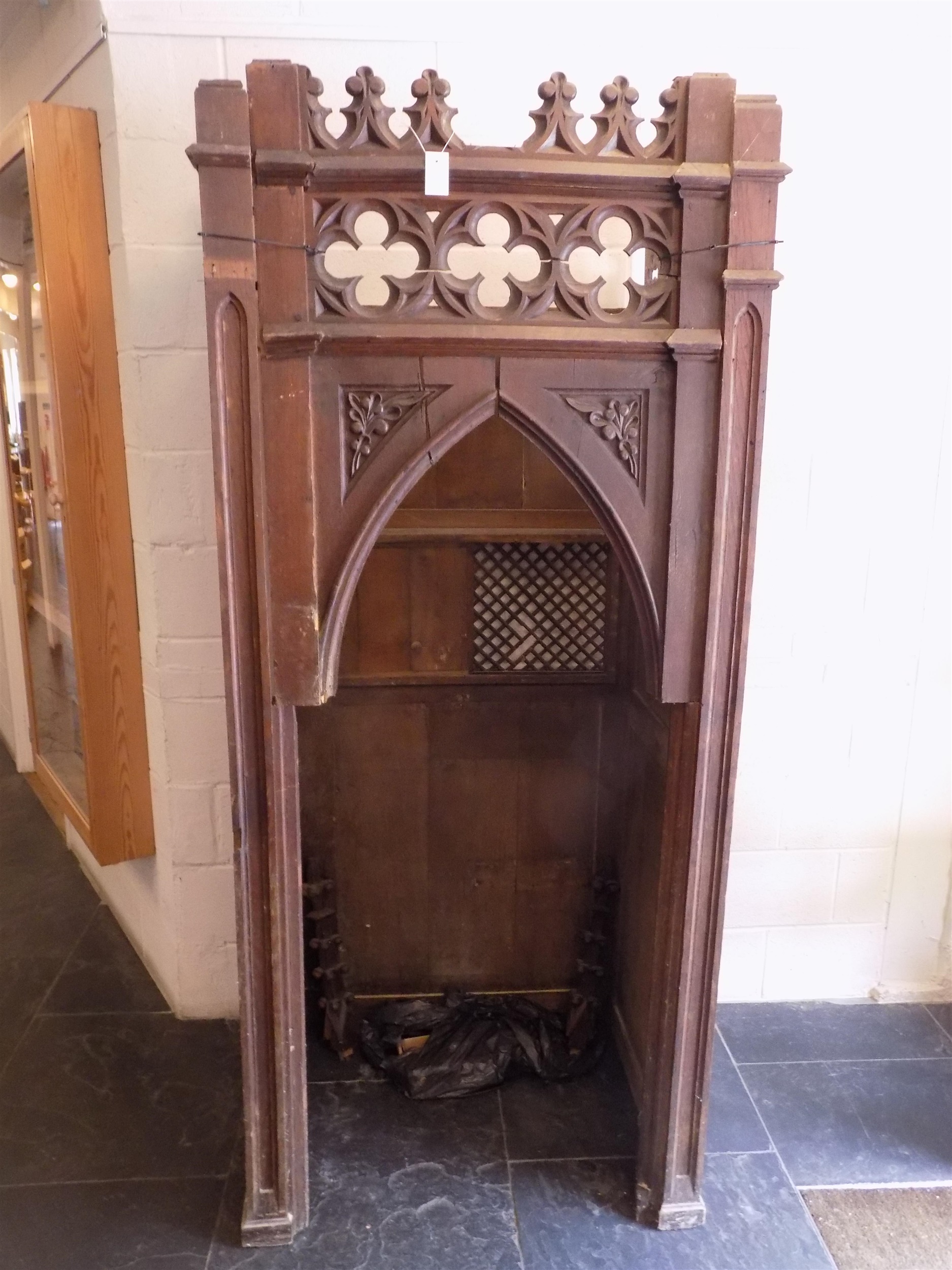 Lot 131 - Confessional Box. A section of a Victorian