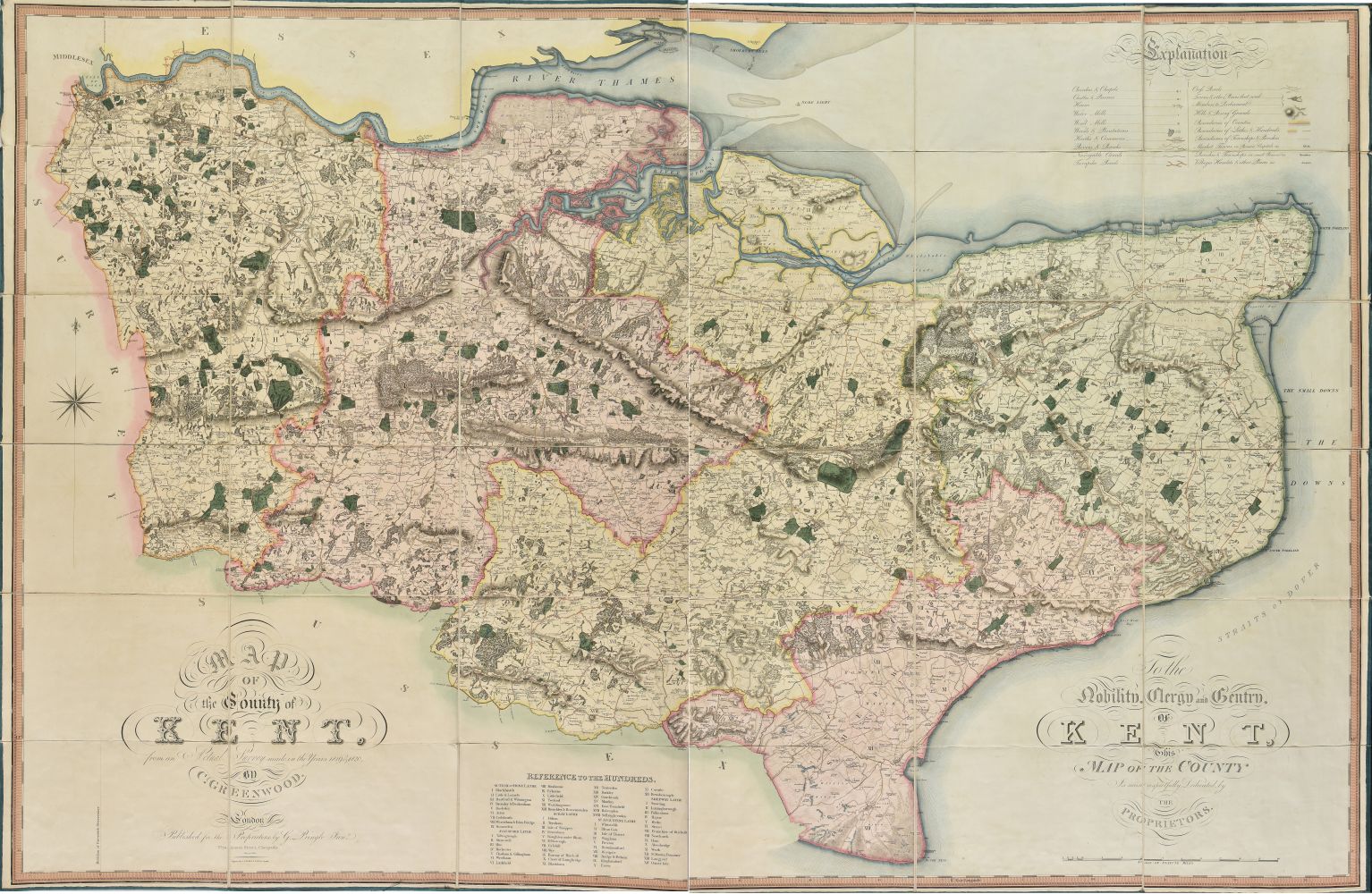 Lot 124 - Kent. Greenwood (C.), Large scale map, 1821