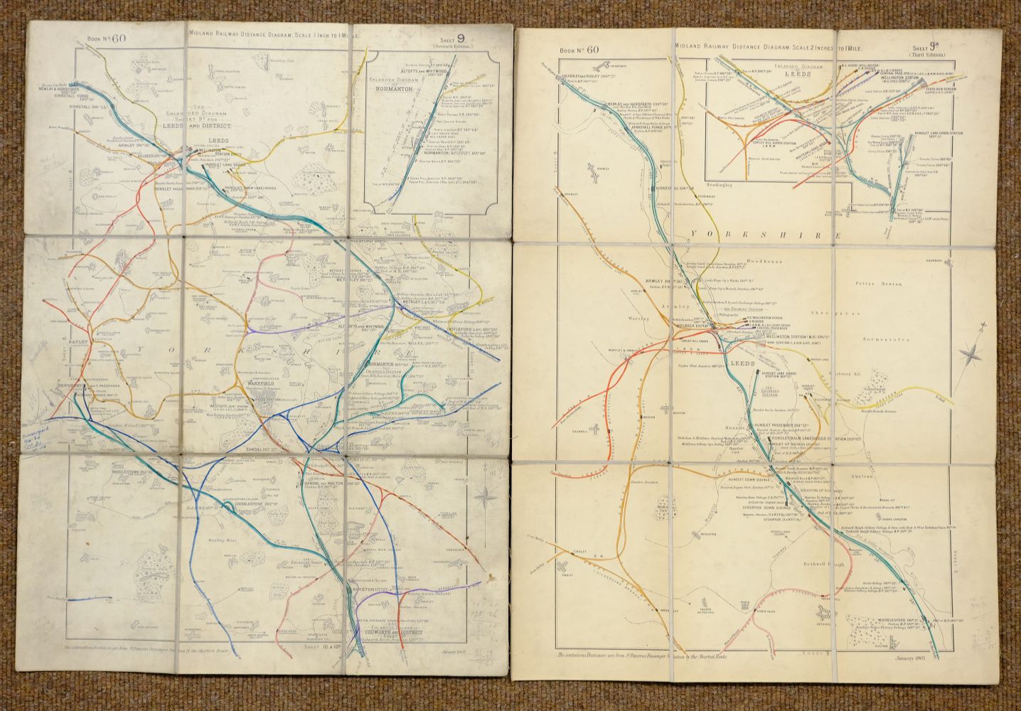 Lot 136 - Railway maps. Fifteen maps of the Midlands