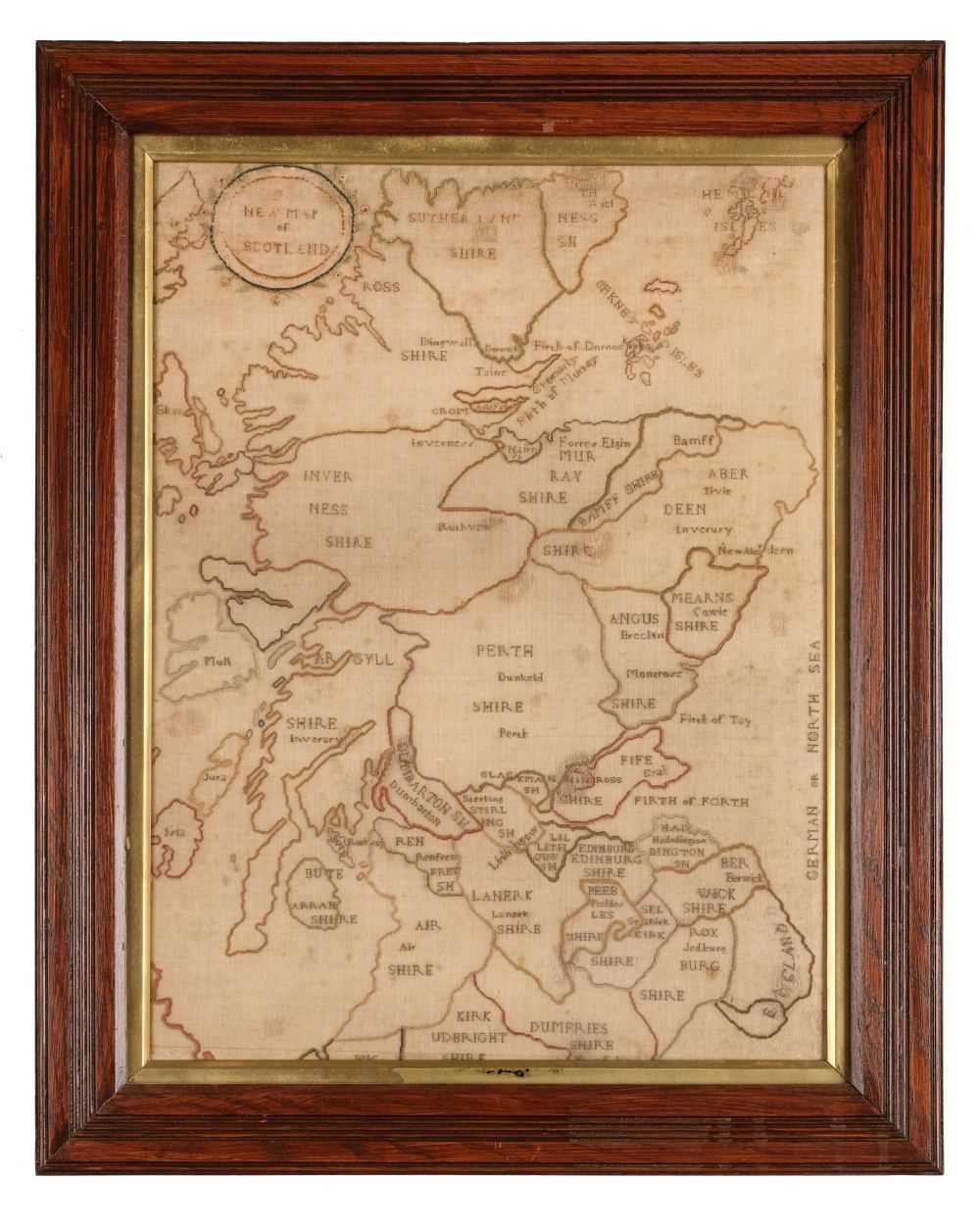 Lot 140 - Embroidered map. The Americas, circa 1810