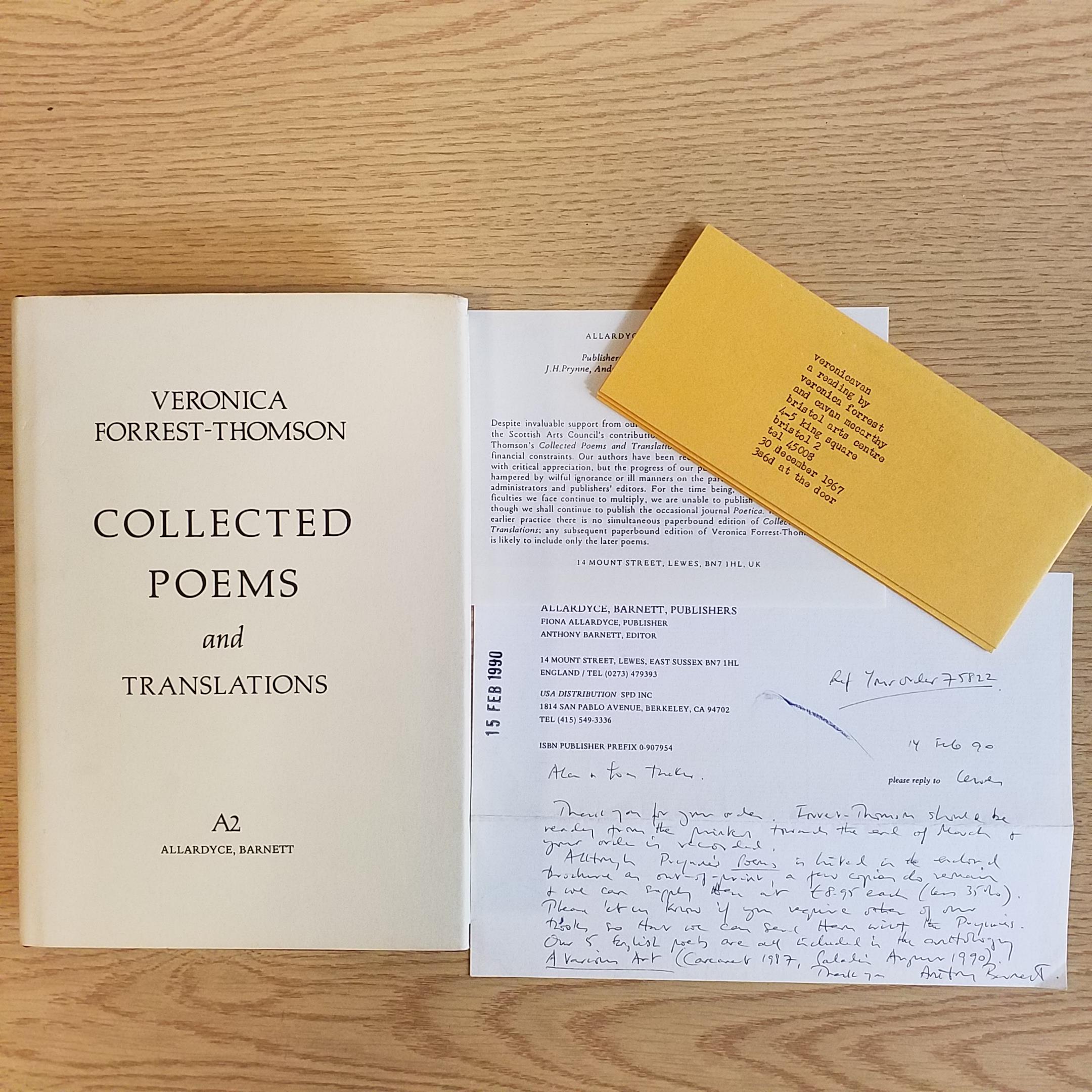 Lot 206 - Forrest-Thompson (Veronica). Collected Poems