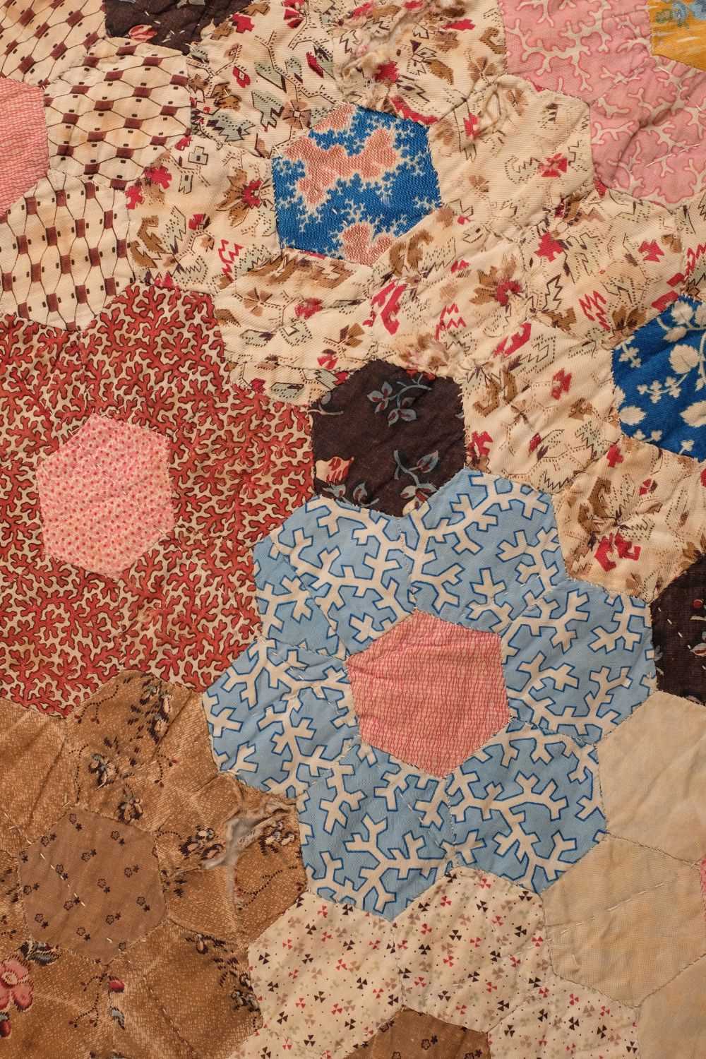 Lot 182 - Quilt. A large Victorian patchwork quilt,