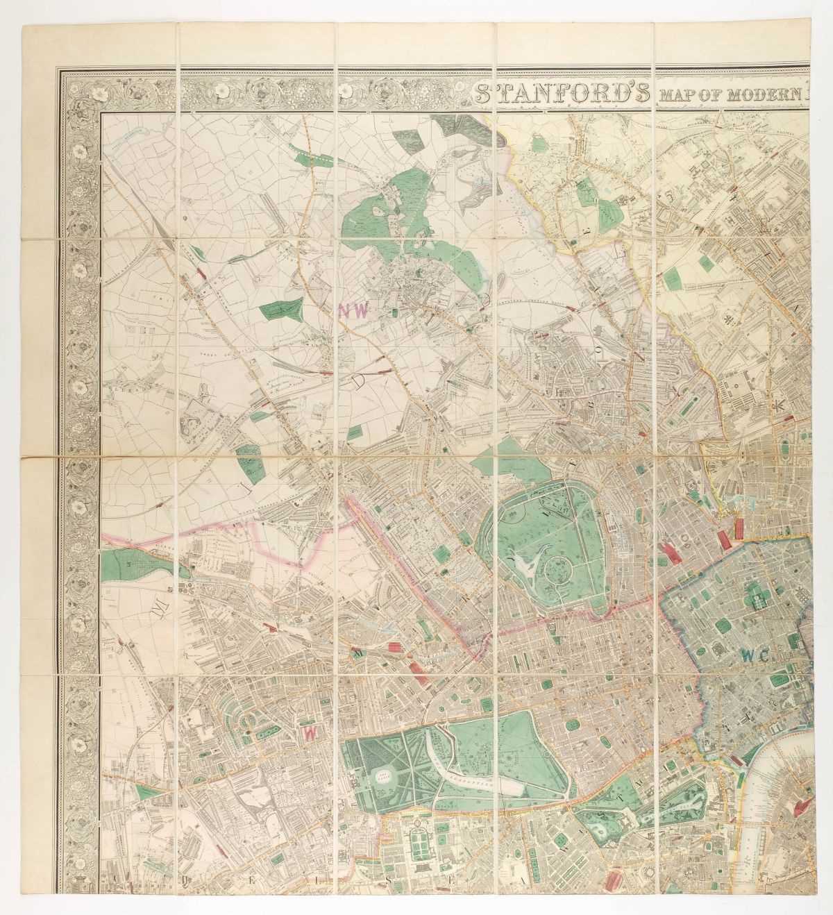 Lot 31 - London. Stanford's Map of Modern London...,