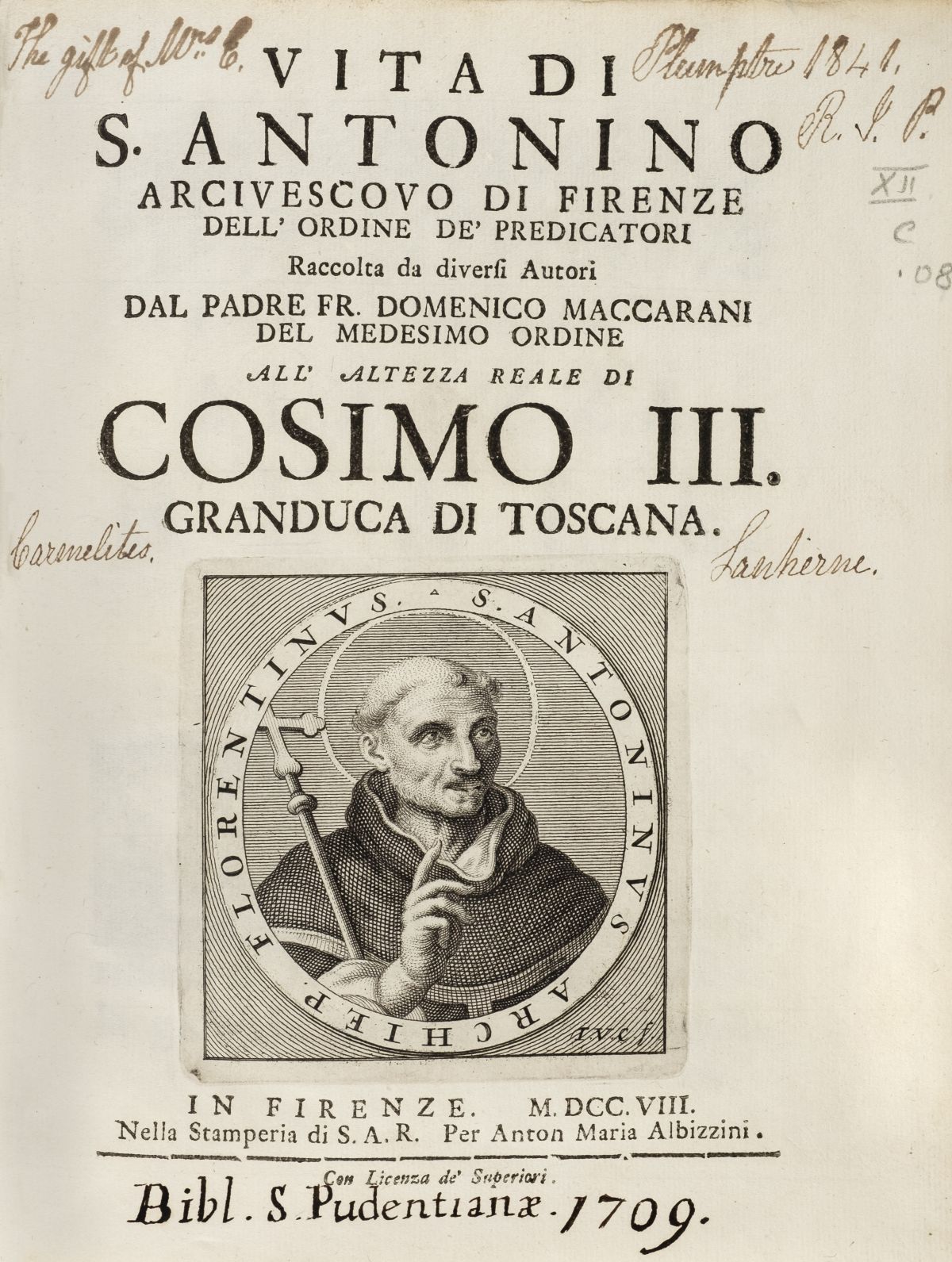 Lot 325 - Maccarani (Domenico). Vita di S. Antonino