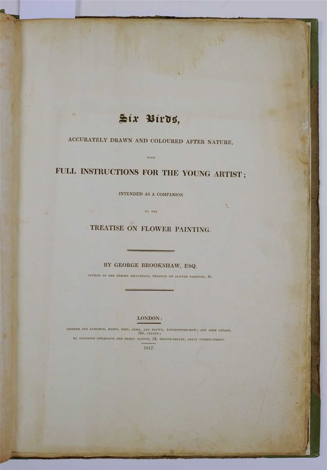 Lot 94 - Brookshaw (George). Six Birds, 1817