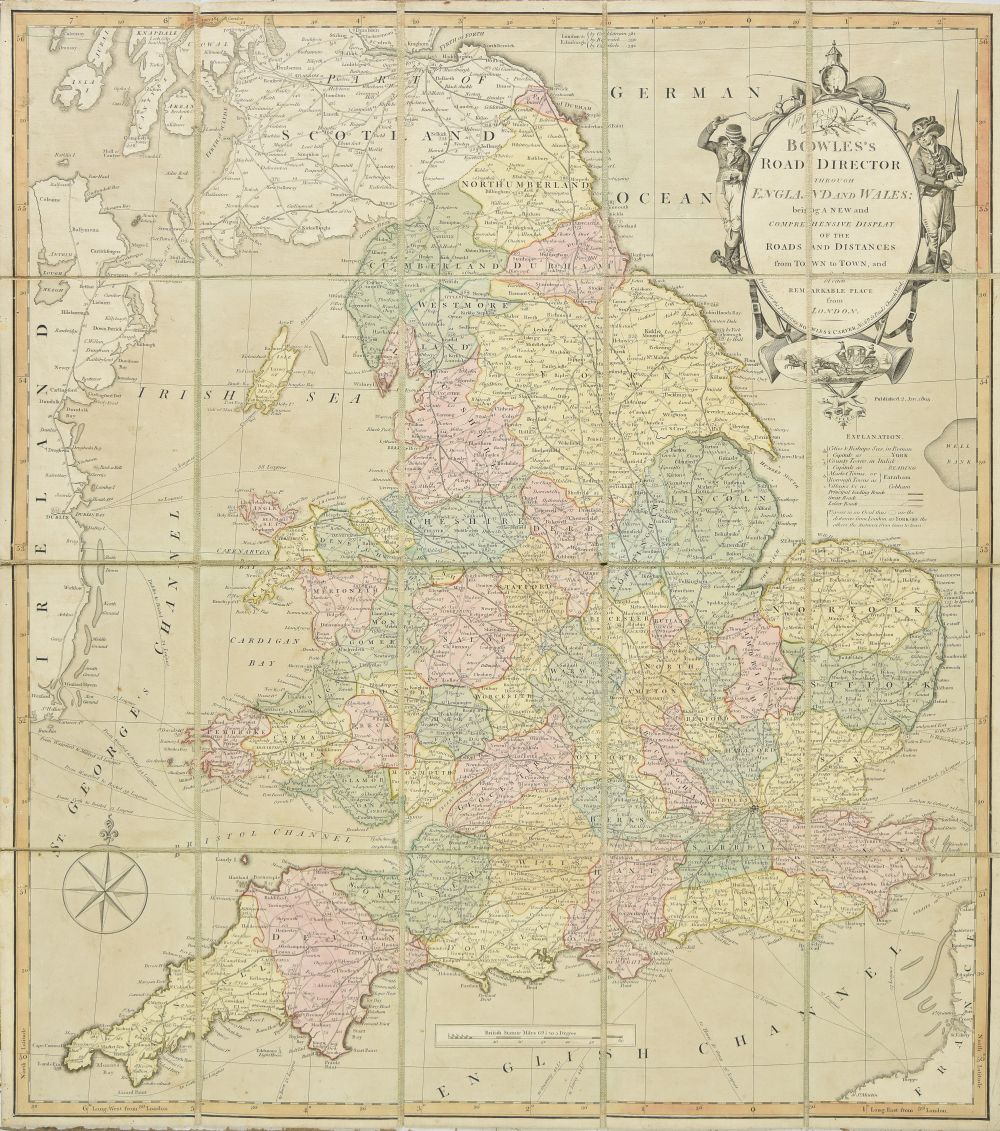 Lot 50 - Folding maps. A collection of seven folding