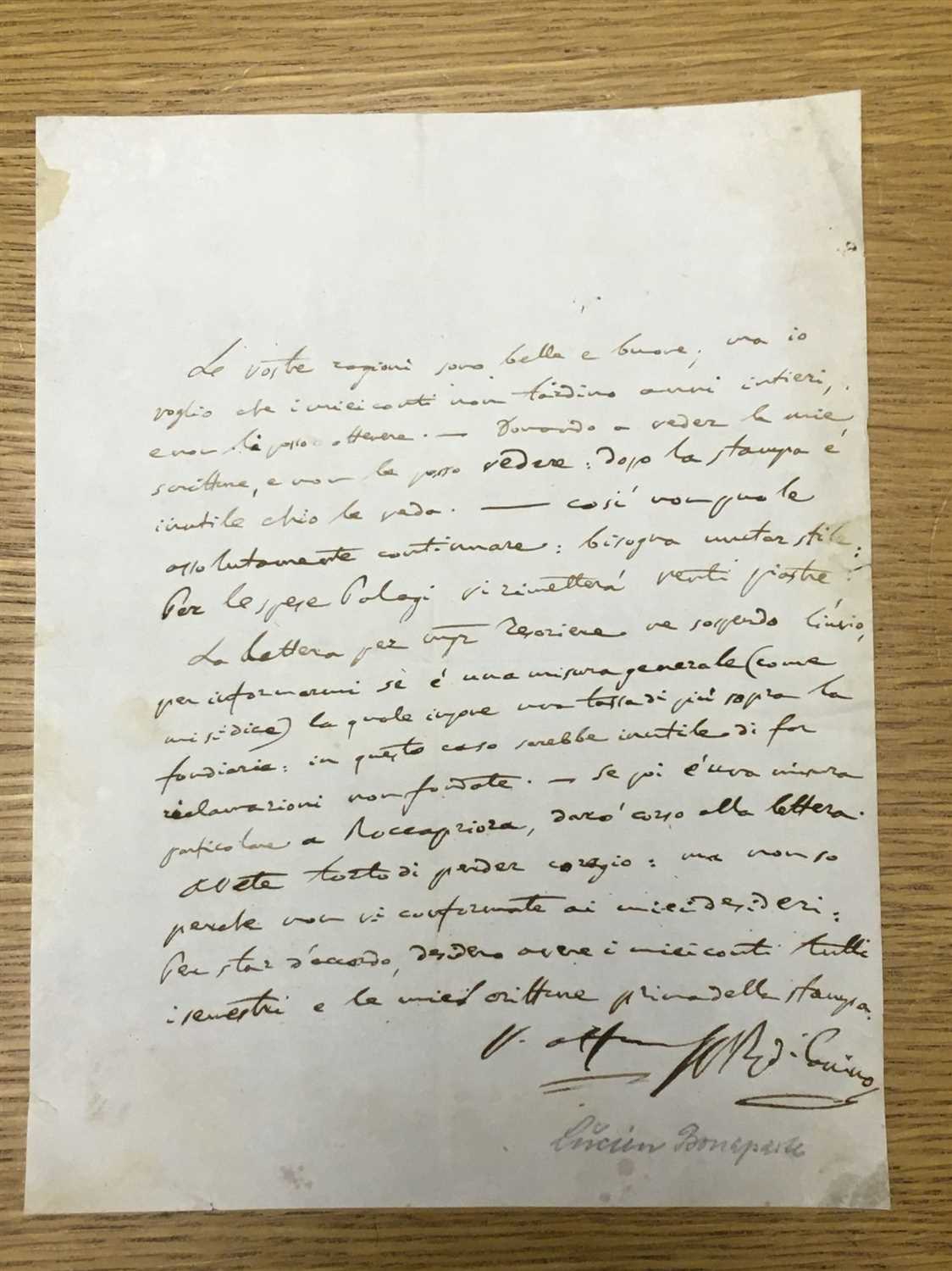 Lot 246 - Napoleon (1769-1821). A letter signed by
