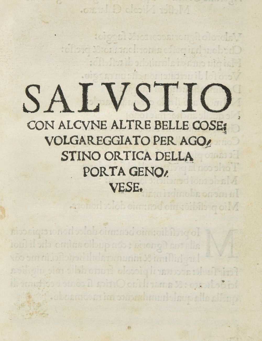 Lot 312 - Sallustius Crispus (Gaius). [Opere], 1st