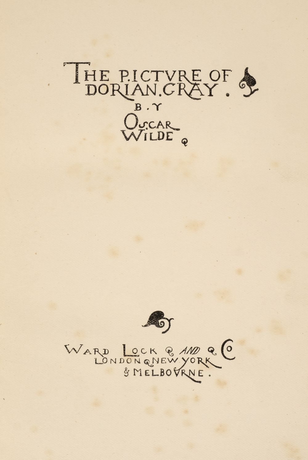 Lot 883 - Wilde (Oscar). The Picture of Dorian Gray,