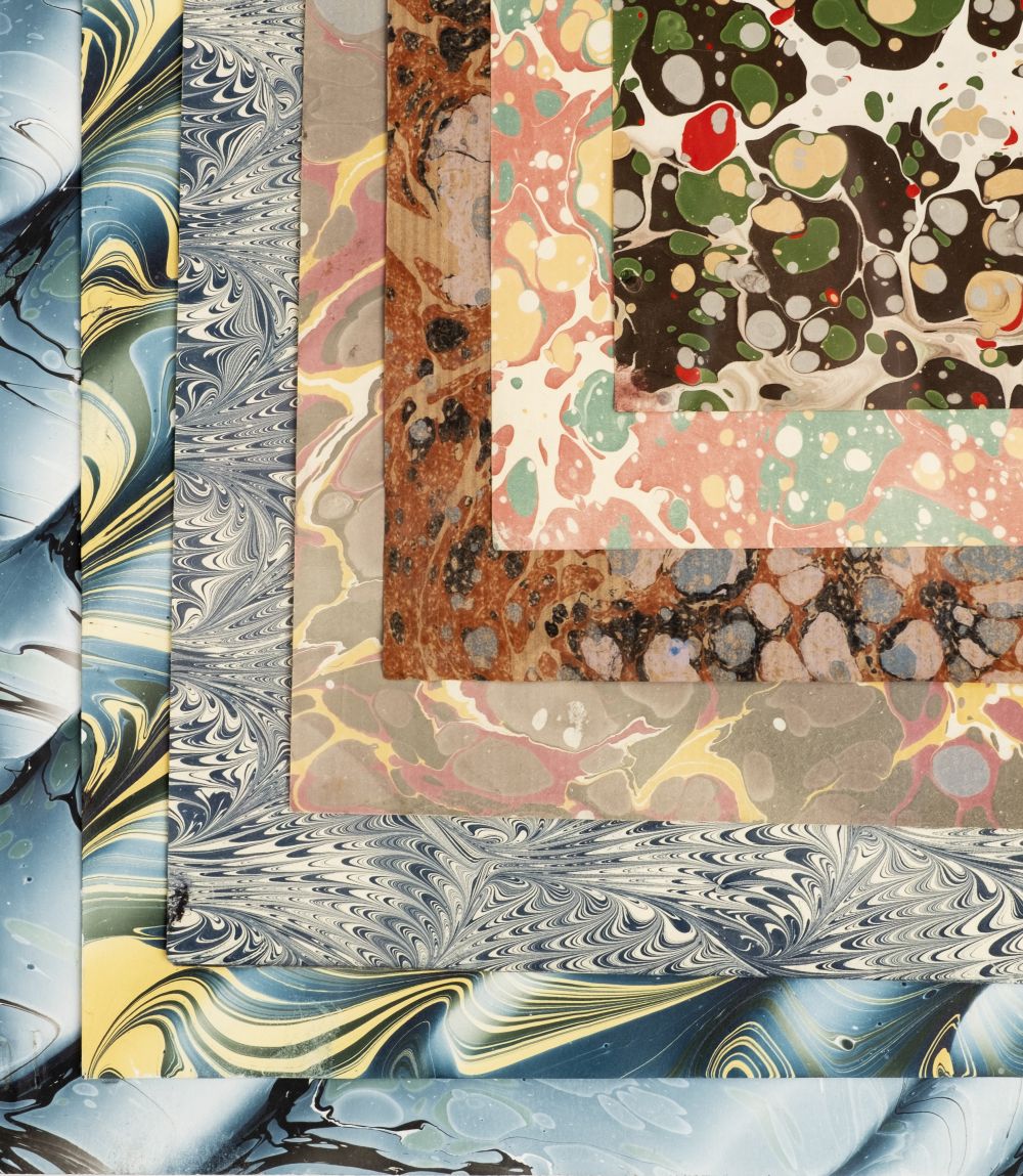 Lot 419 - Marbled Paper. 33 sheets of hand marbled