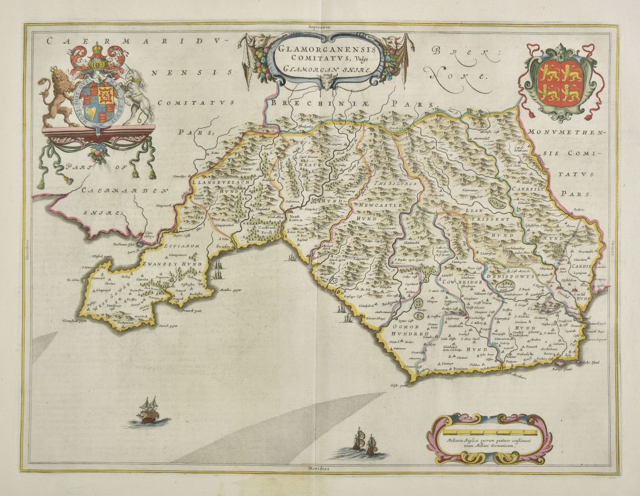 Lot 90 - Blaeu (Johannes). Five British county maps,