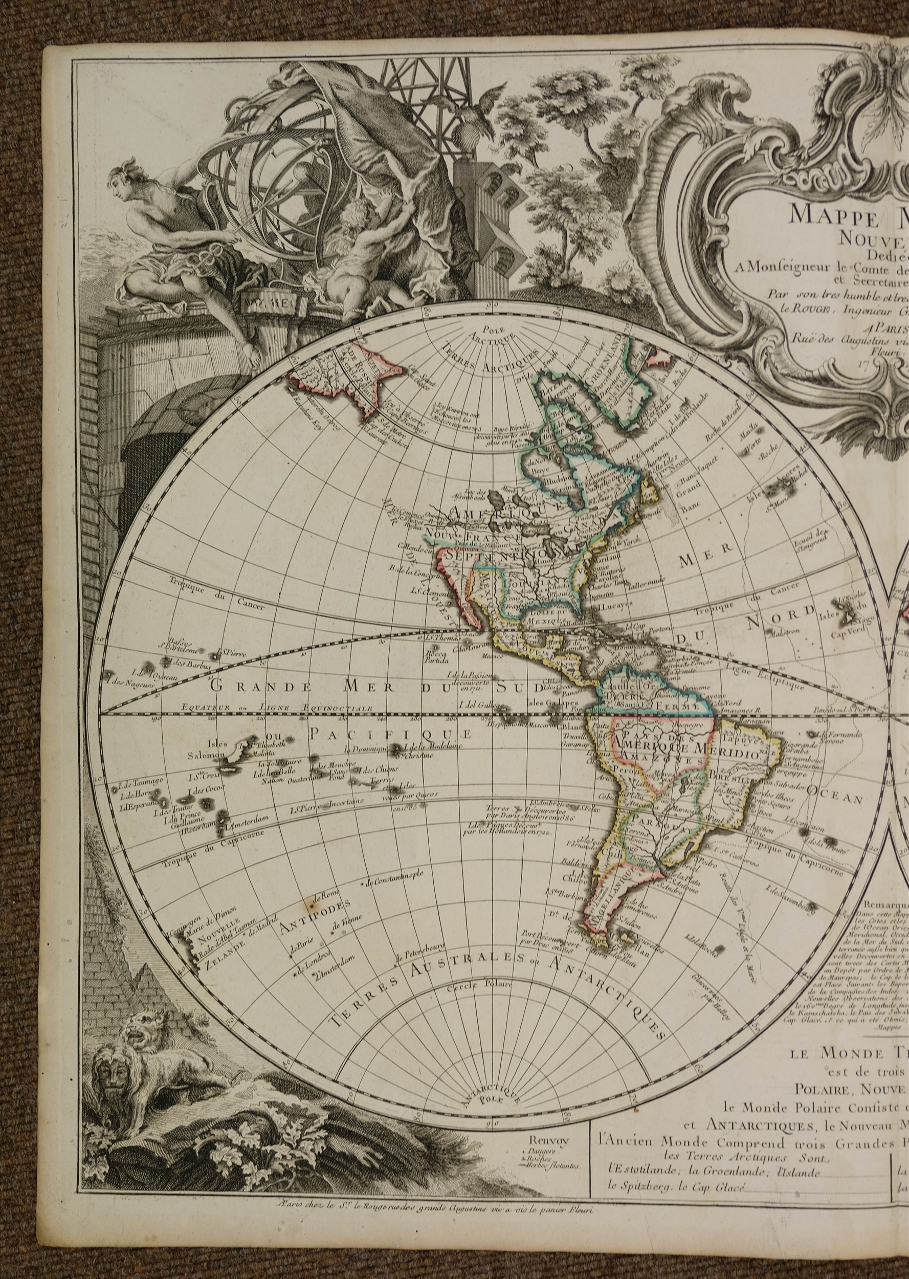 Lot 180 - World. Le Rouge (George Louis), Mappe Monde