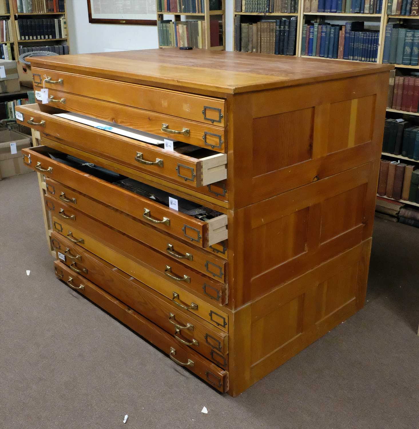 Lot 422 - Plan chest. Modern twelve drawer plan chest,