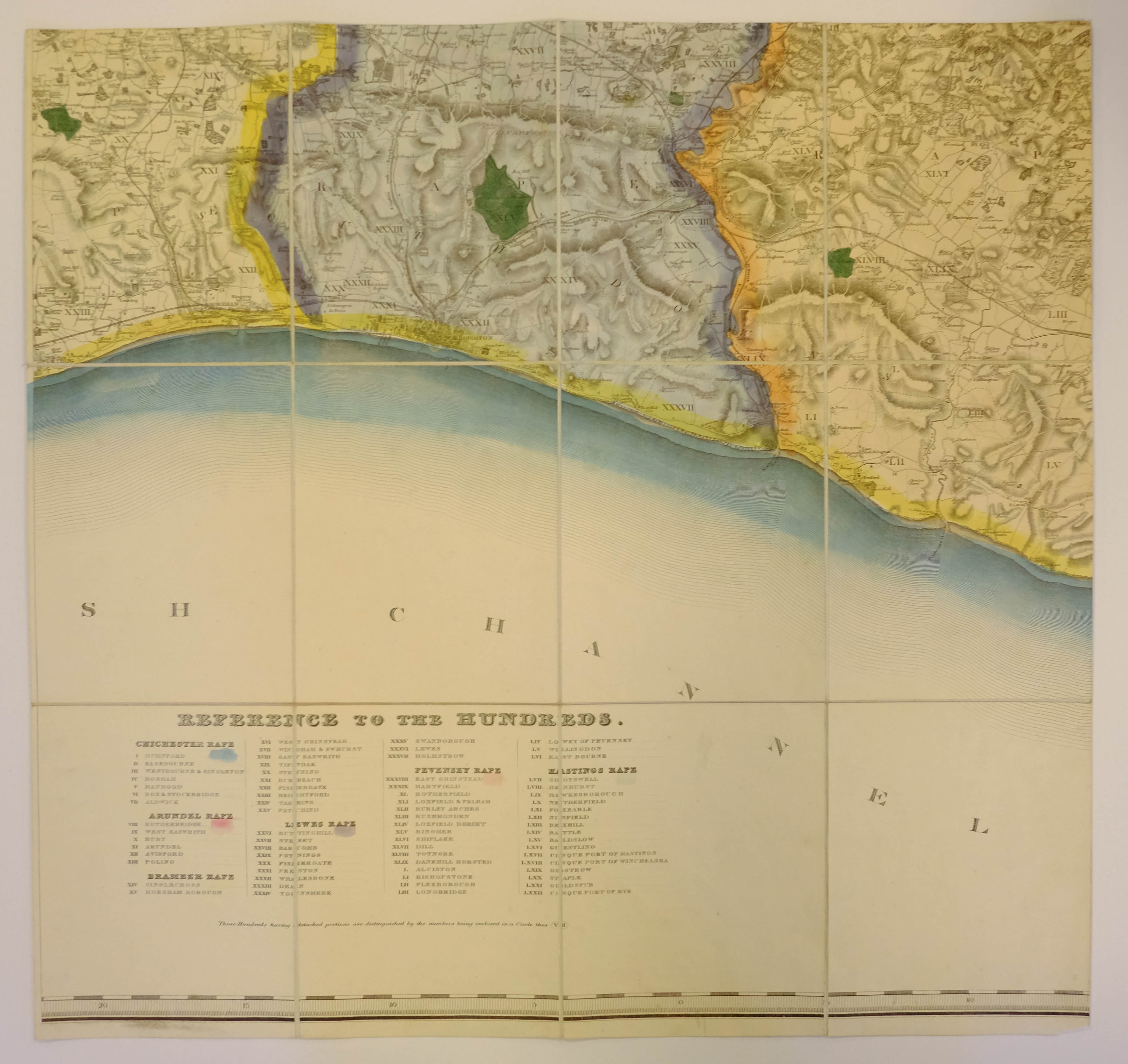 Lot 157 - Sussex. Large scale map of Sussex, 1861