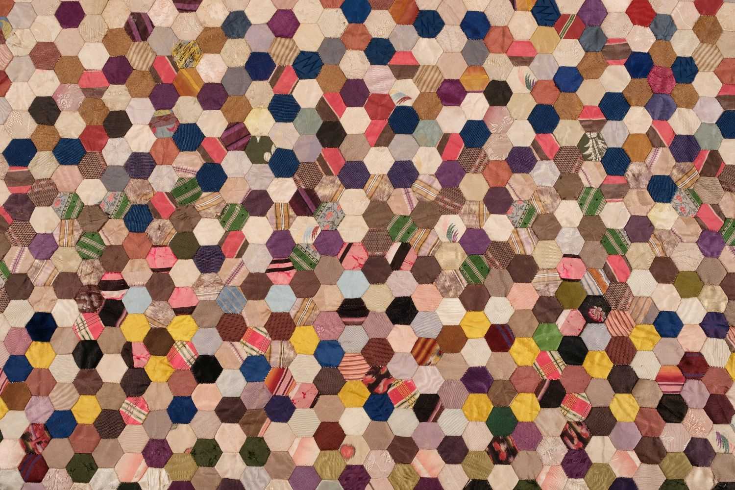 Lot 182 - Quilts. A Victorian velvet patchwork quilt,