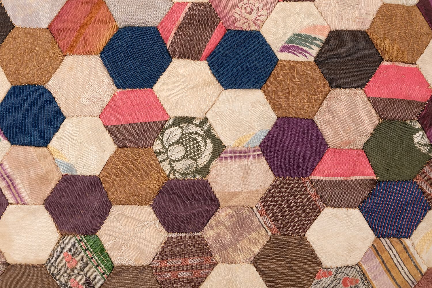 Lot 182 - Quilts. A Victorian velvet patchwork quilt,