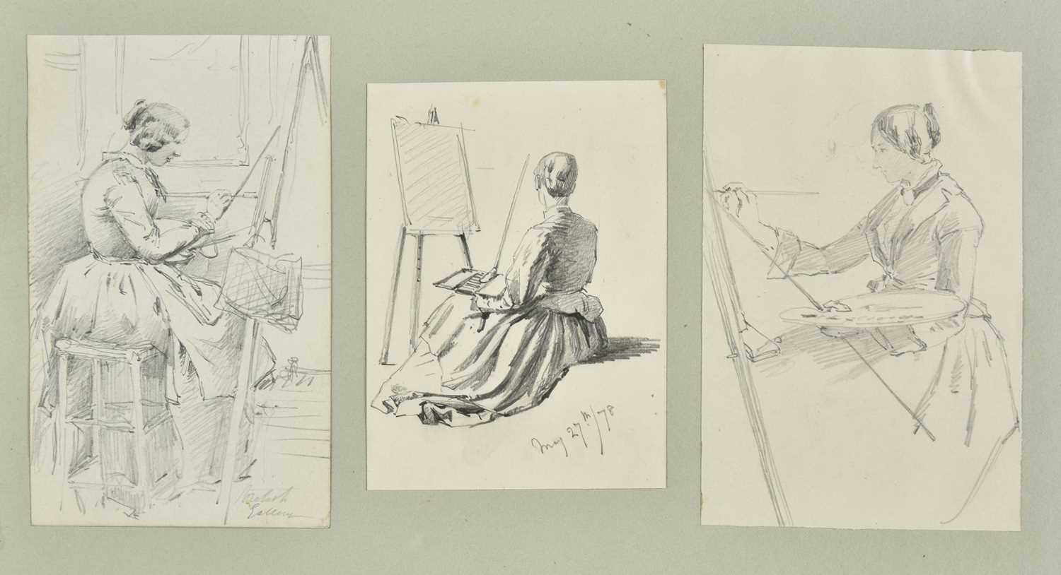 Lot 478 - English School, An album of pencil drawings,