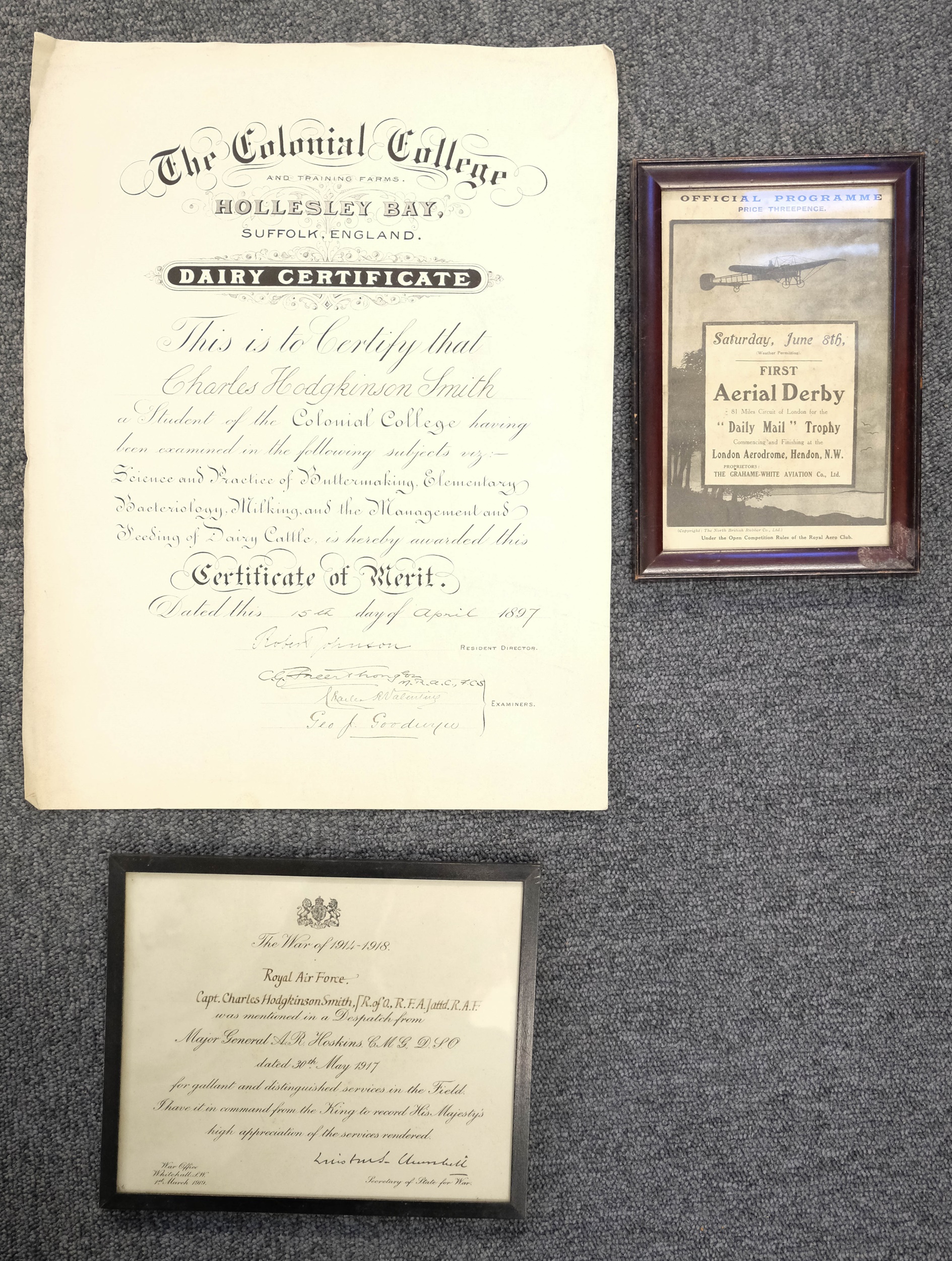 Lot 450 - WWI. An archive relating to Major Charles