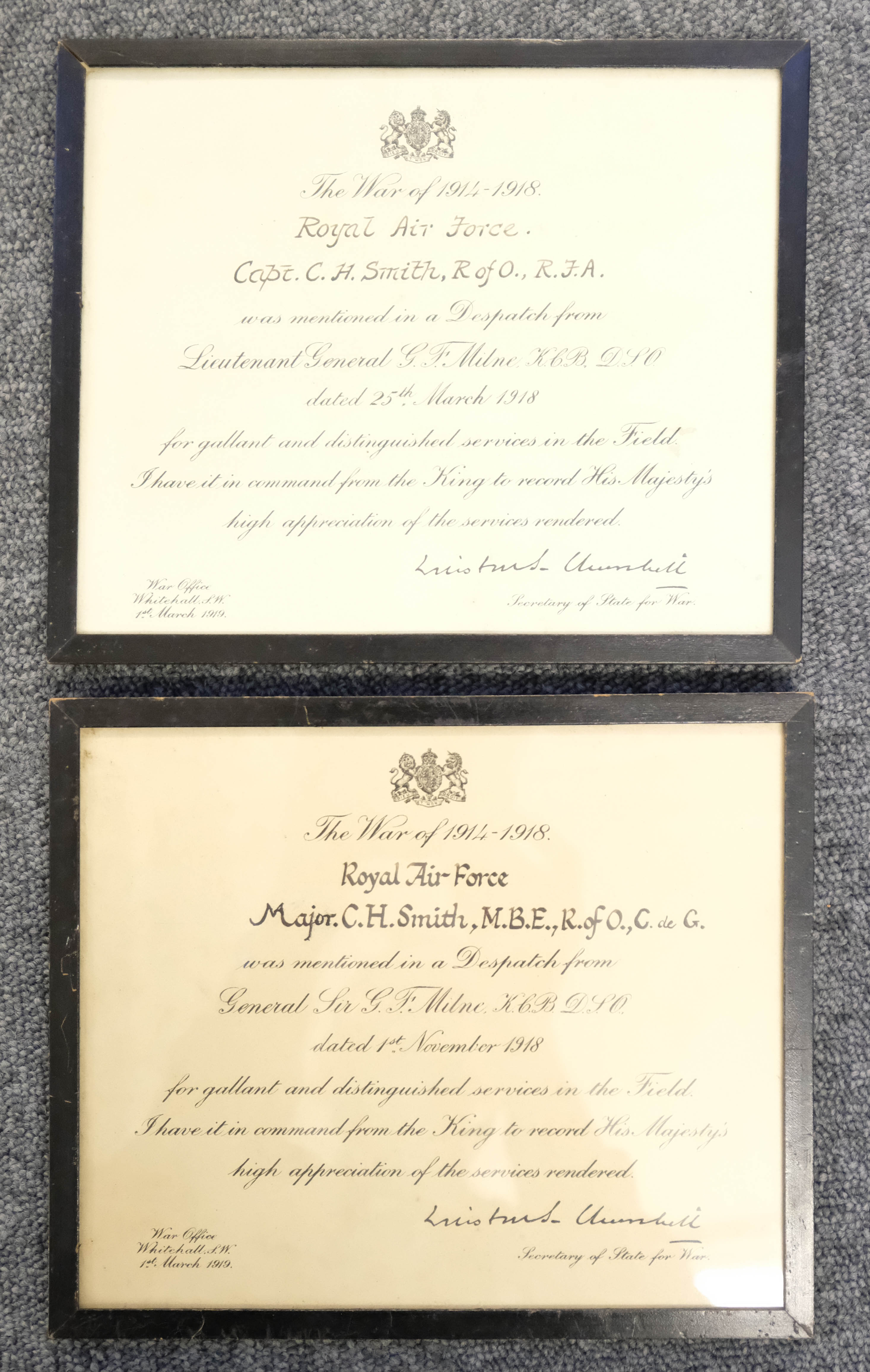 Lot 450 - WWI. An archive relating to Major Charles