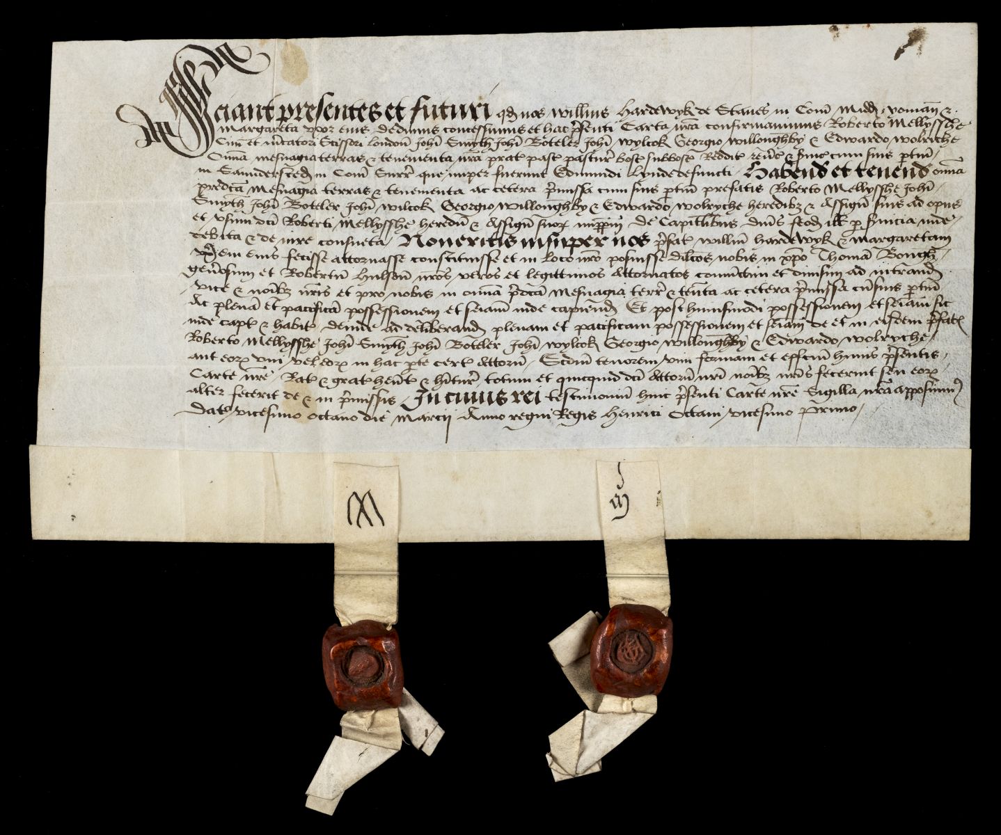 Lot 655 - Medieval Deed: Surrey. Deed of Gift, 28