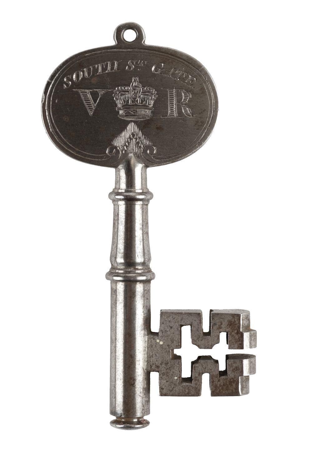 Lot 122 - Key. A fine Victorian steel key engraved