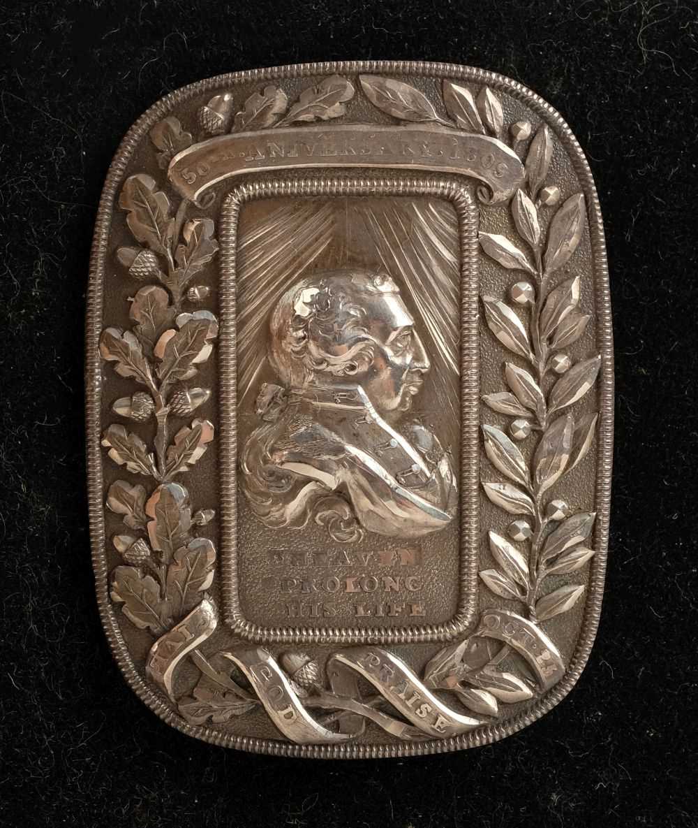 Lot 213 - Buckles. George III white metal knee-breech