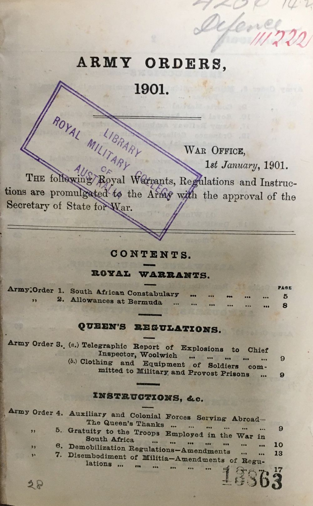 Lot 795 - Army Orders. A collection of 45 volumes,