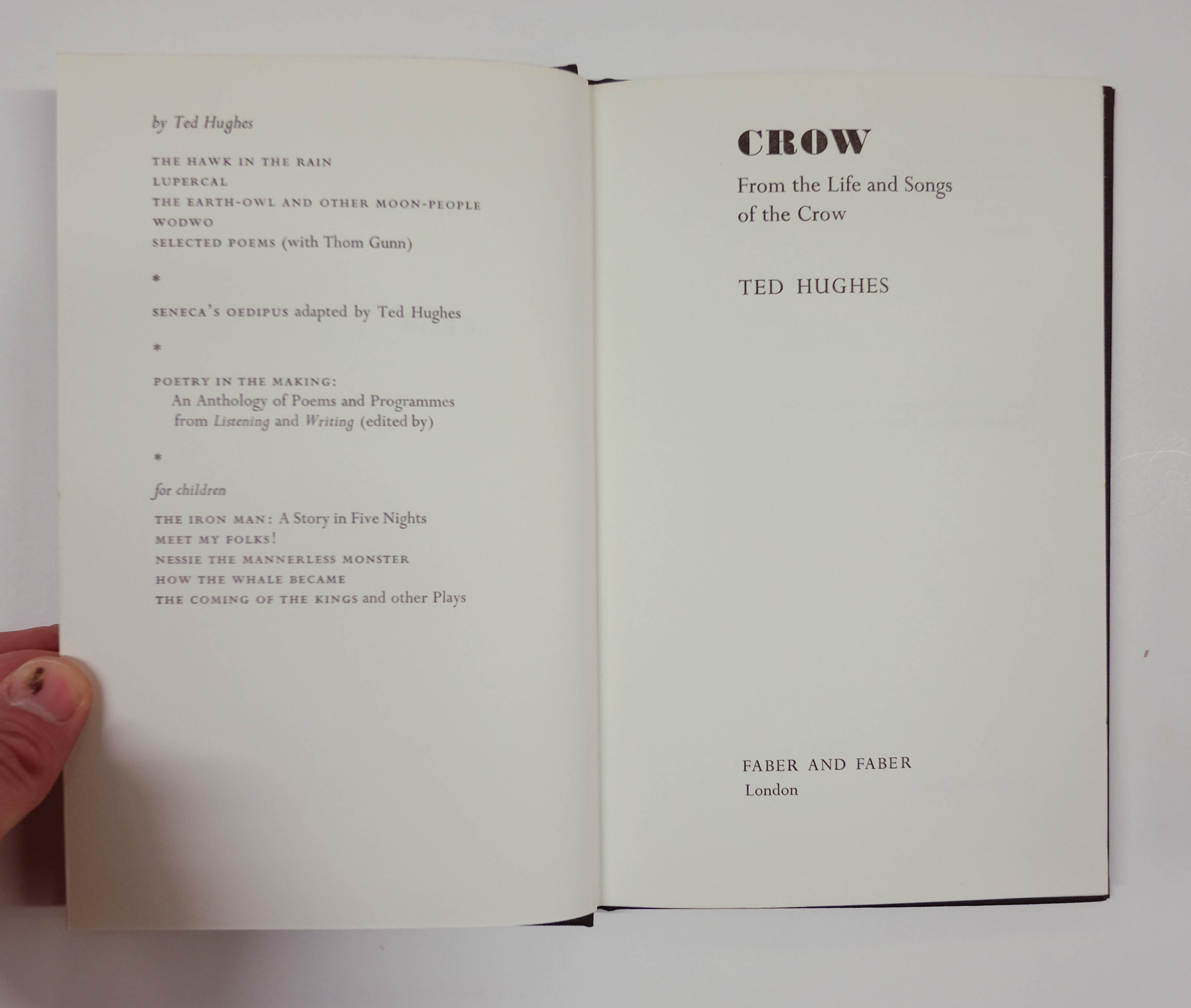 Lot 571 - Hughes (Ted, 1930-1998). Crow.