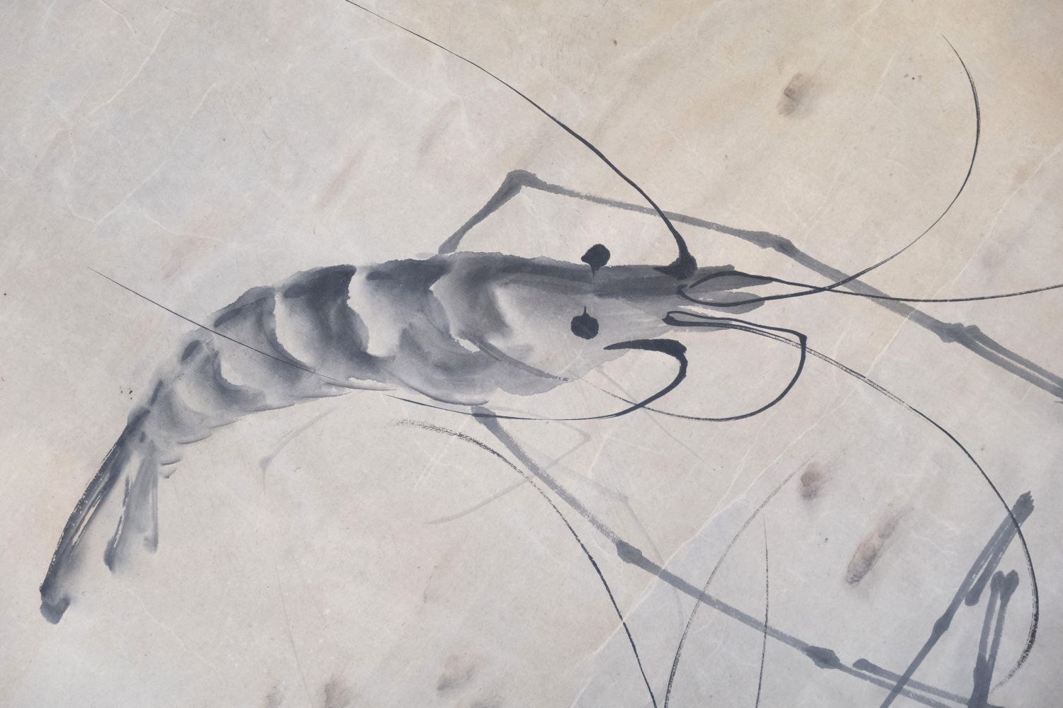 Lot 420 - Chinese Brush Drawings. Floating Prawns, and