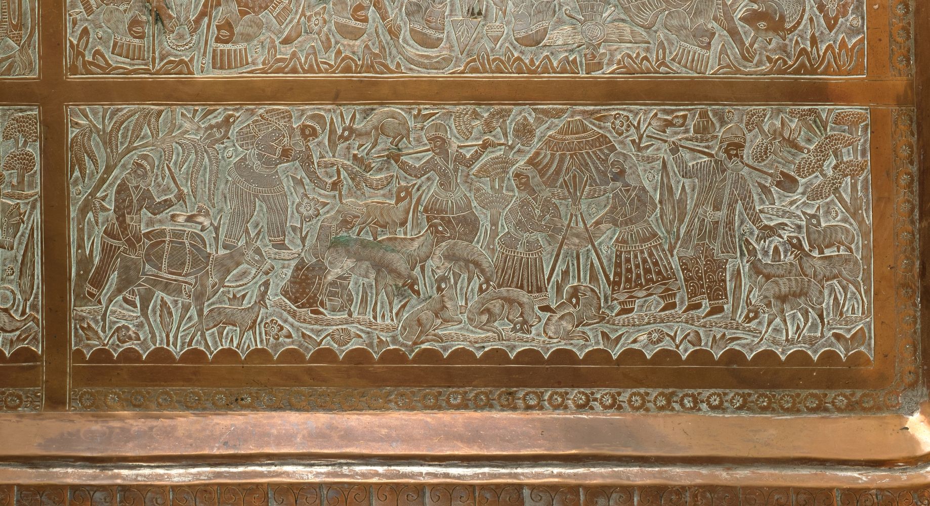 Lot 119 - Indian tray. A large Indian copper tray