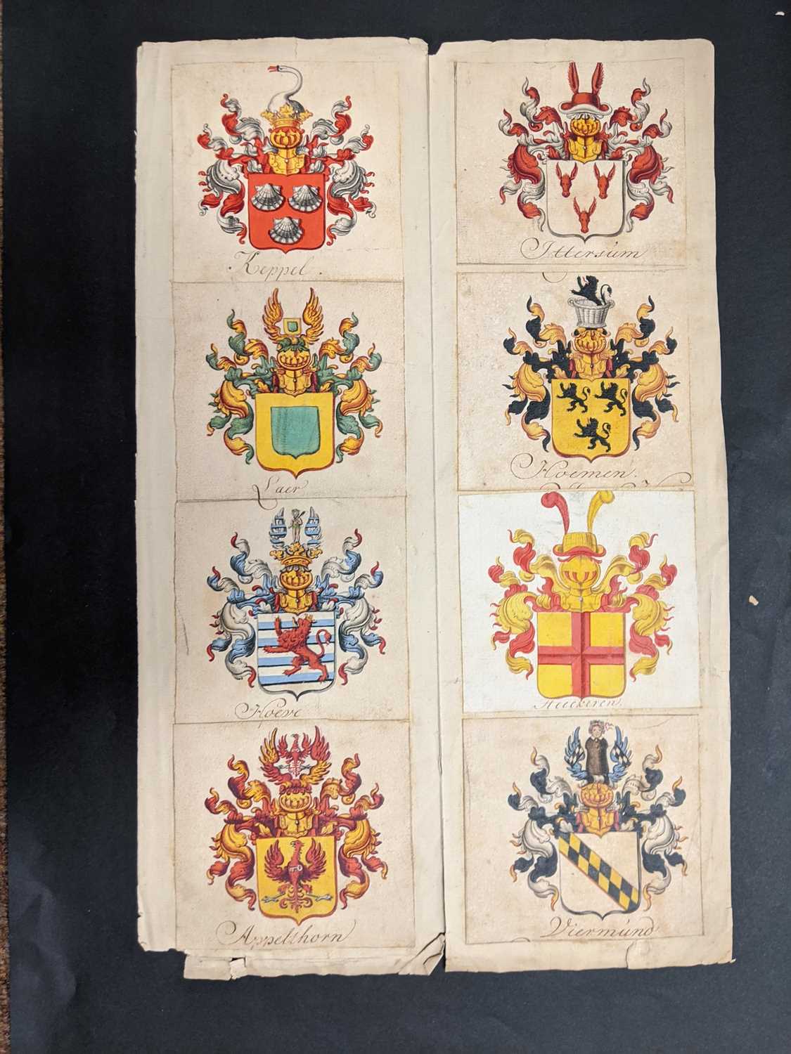Lot 515 - Heraldry. A collection of fine handpainted