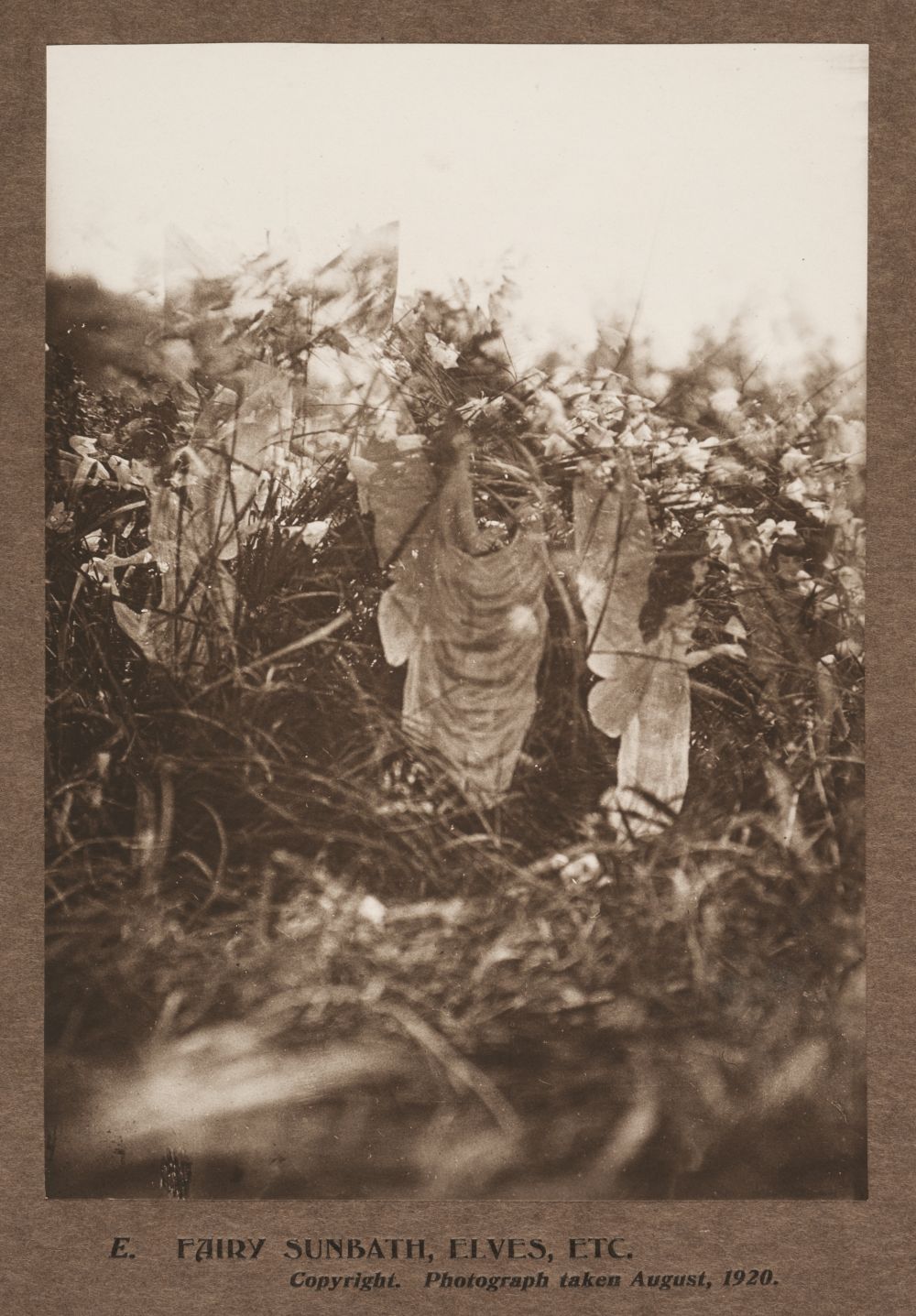 Lot 39 - Cottingley Fairies. 4 vintage sepia gelatin