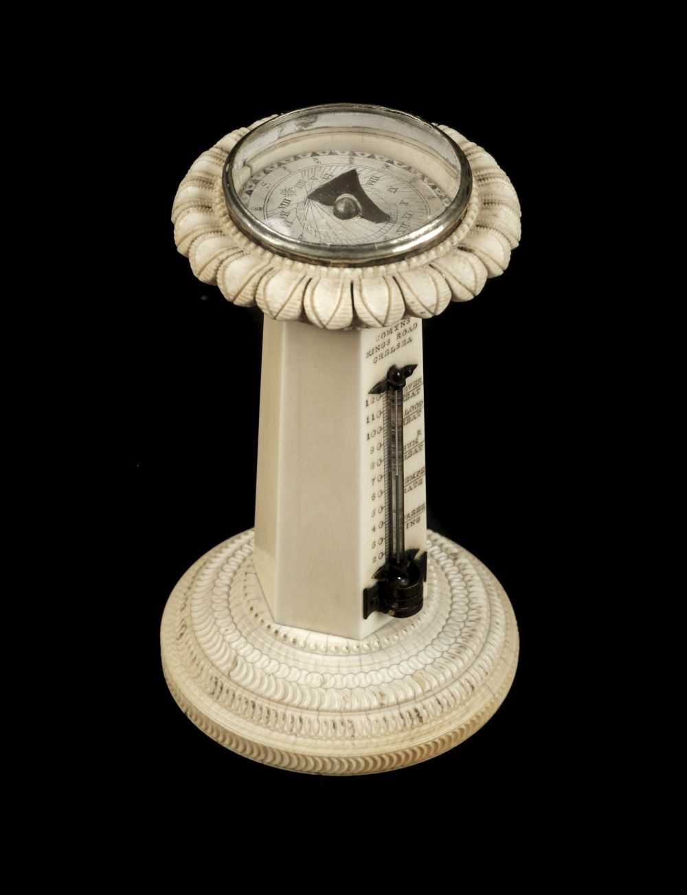 Lot 235 - Sundial. A Victorian ivory pedestal sundial