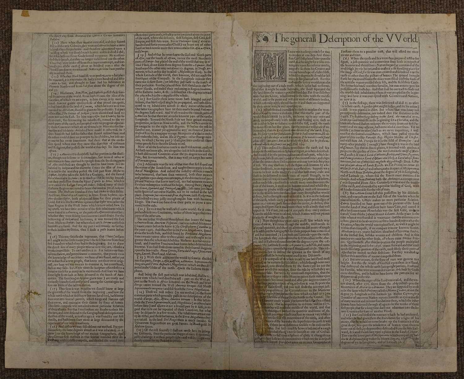 Lot 302 - World. Speed (John), A New and Accurate Map